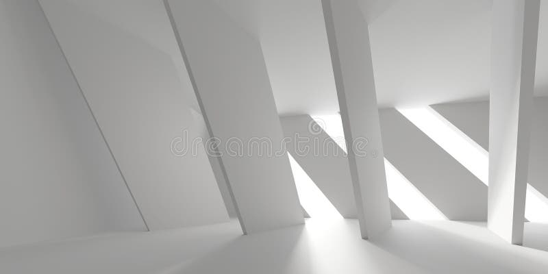 Minimalistic Room Space. White Clean Empty Architecture Interior Stock ...