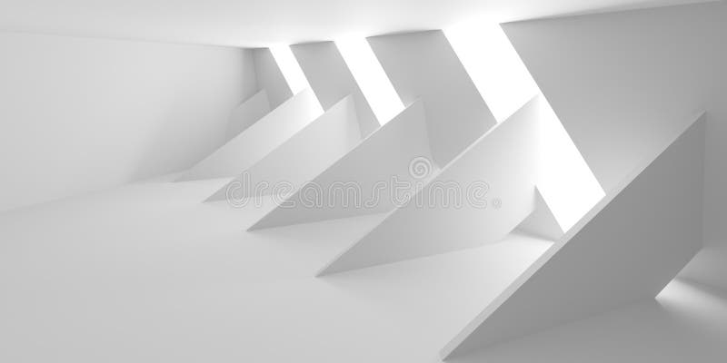 Minimalistic Room Space. White Clean Empty Architecture Interior Stock ...