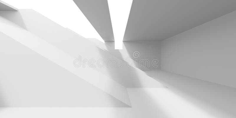 Minimalistic Room Space. White Clean Empty Architecture Interior Stock ...