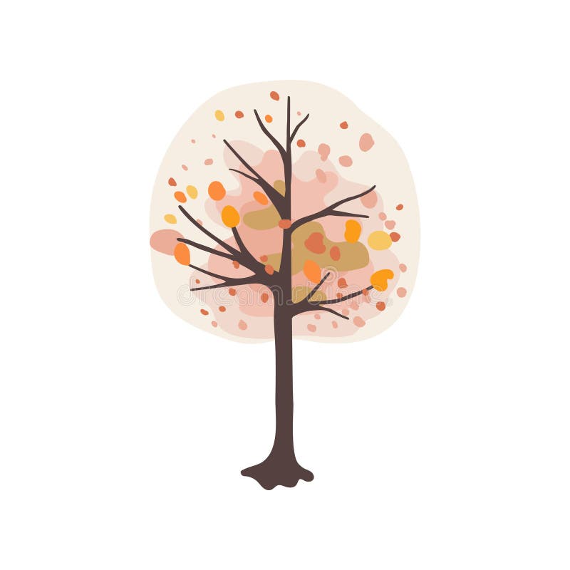 Minimalistic Rose Tree. Delicate Watercolor. Hand Drawn. Vector ...