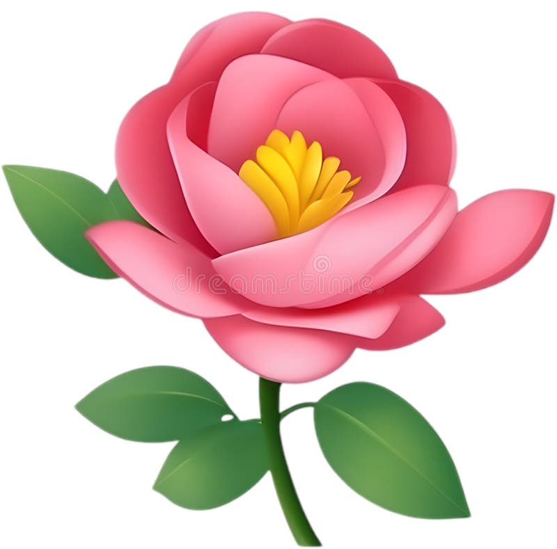 A Minimalistic Rosebud with Soft Petals Icon Stock Photo - Illustration ...
