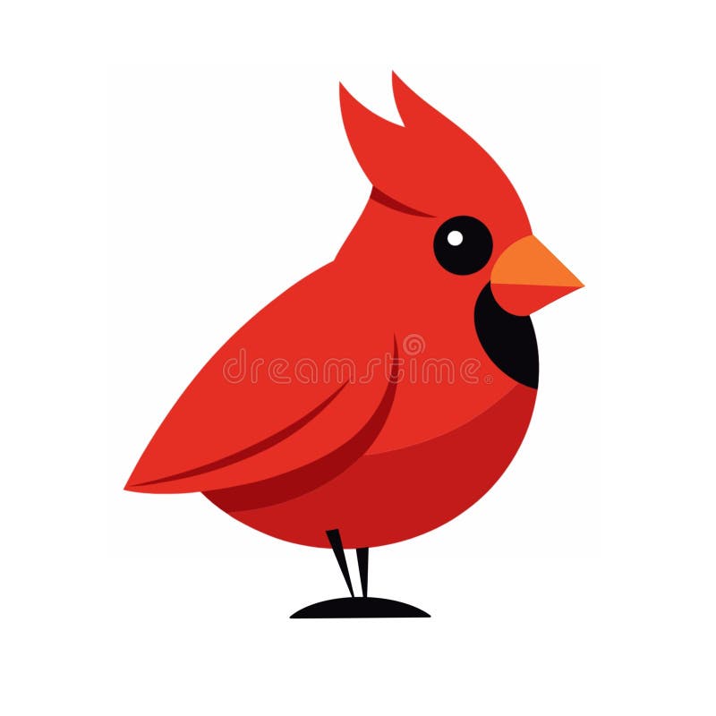 Minimalistic Round Red Cardinal Illustration Stock Illustration ...