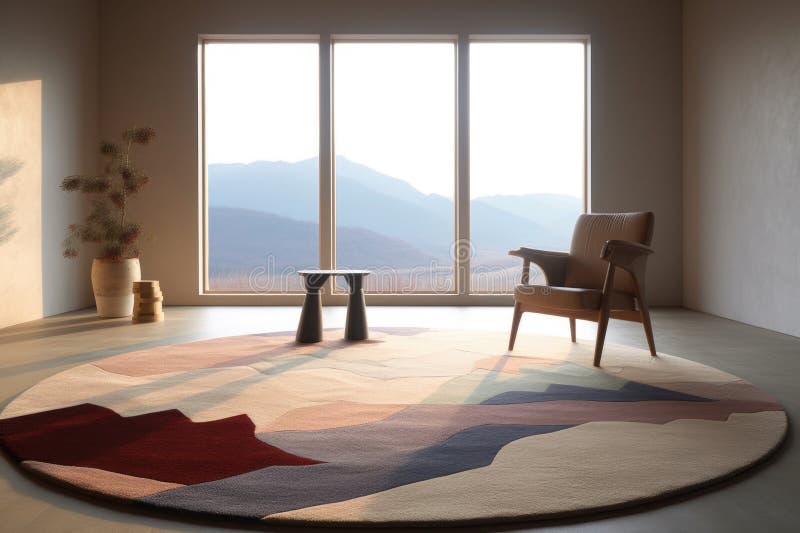 Minimalistic Rug Design with Soft Color Palette Stock Illustration ...