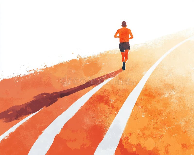 Minimalistic Runner Illustration Promoting Physical Activity in Orange ...