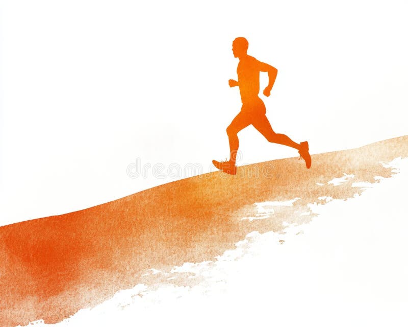 Minimalistic Runner Illustration Promoting Physical Activity in Orange ...