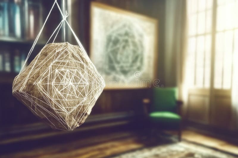 Minimalistic Sacred Geometry Art with Hanging Geometric Structure in ...