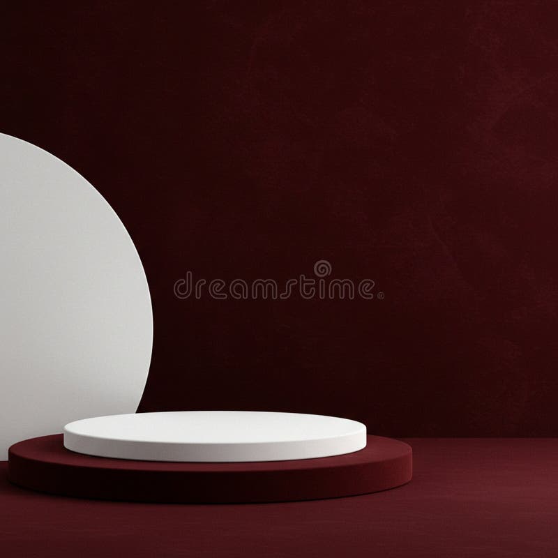 A Minimalistic Scene Features a Circular, White Platform Elevated on a ...