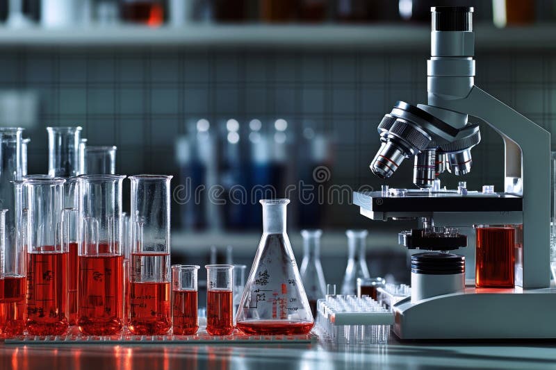 Minimalistic Science Laboratory Equipment Display for Educational and ...