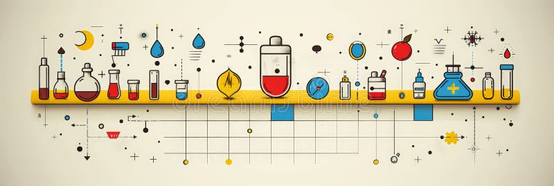 Minimalistic Science and Laboratory Illustration with Various Lab ...