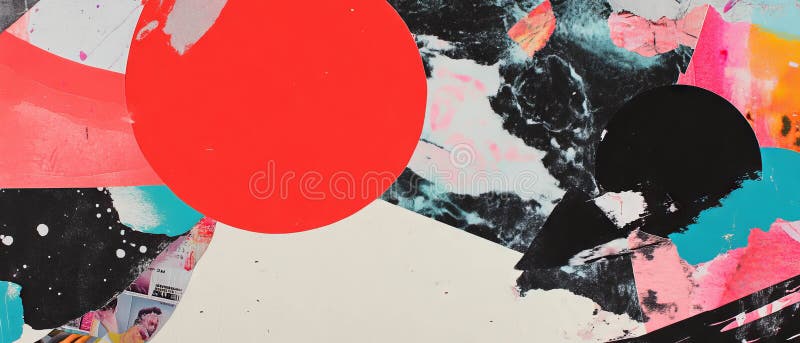 Minimalistic Scrapbook Collage Showcasing Abstract Representations of ...