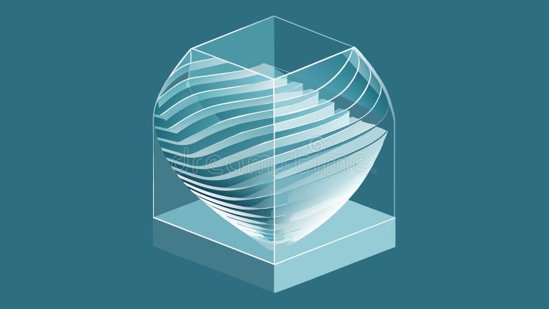 A Minimalistic Sculpture Made of Clear Plexiglass with Intricate Ridges ...