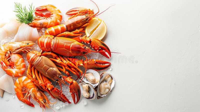 Minimalistic Seafood Tower with Assorted Shellfish and Crustaceans on ...