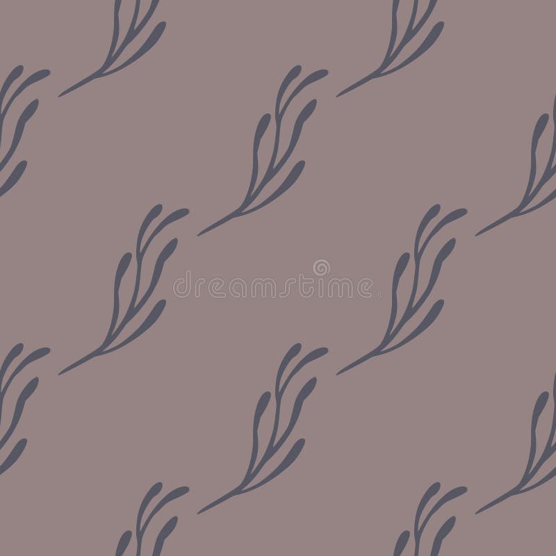 Minimalistic Seamless Doodle Nature Pattern with Simple Branches ...