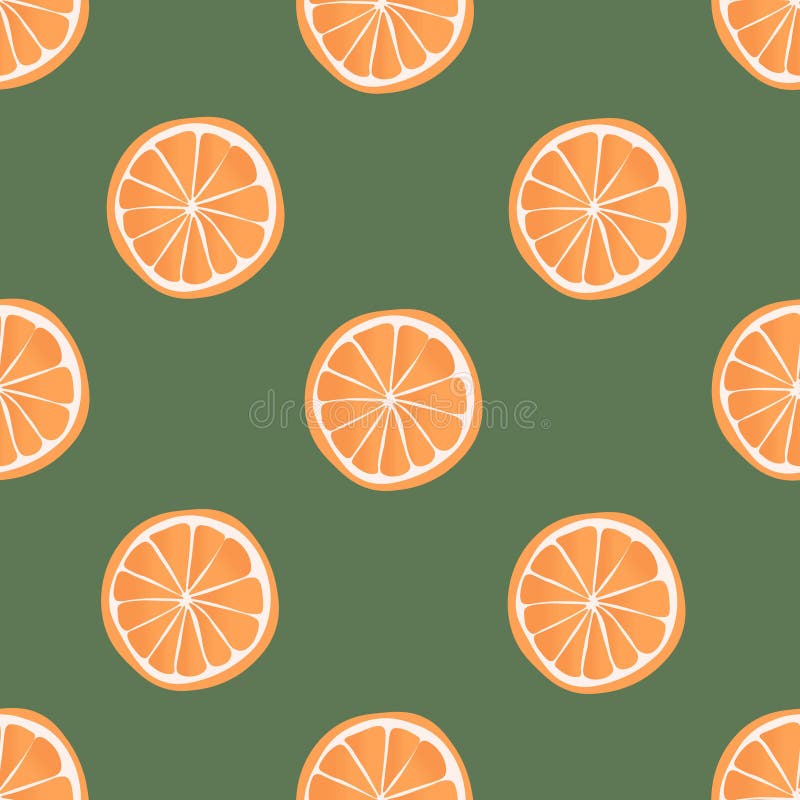 Orange Slices Vector Seamless Pattern Stock Vector - Illustration of ...