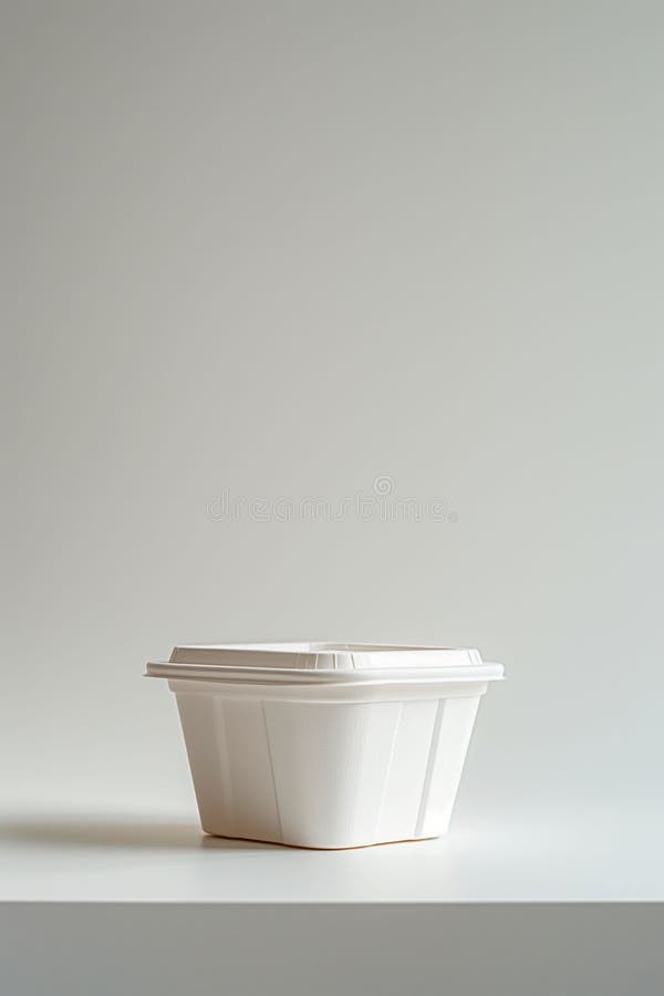Minimalistic Seaweed-based Takeaway Container on a White Background ...