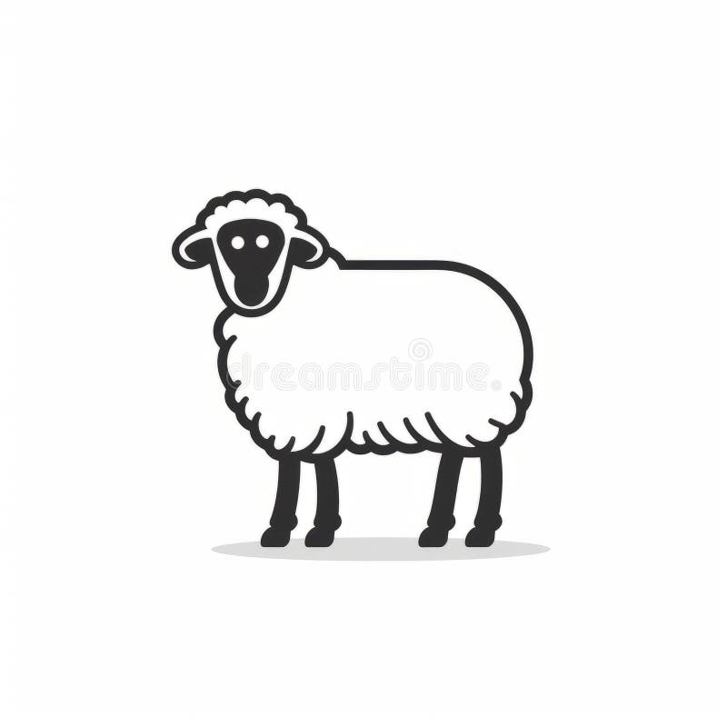 Minimalistic Sheep Icon for Desktop Design Stock Illustration ...