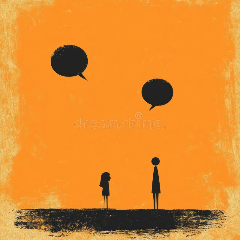 Minimalistic Silhouette Conversation: Abstract Figures with Speech ...