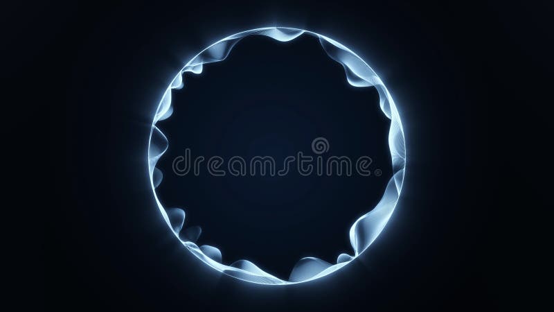 Minimalistic Silver Colored Grey Energy Sphere Glowing on Dark Blue ...