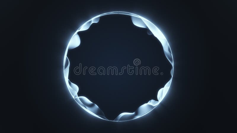 Minimalistic Silver Colored Grey Energy Sphere Glowing on Dark Blue ...