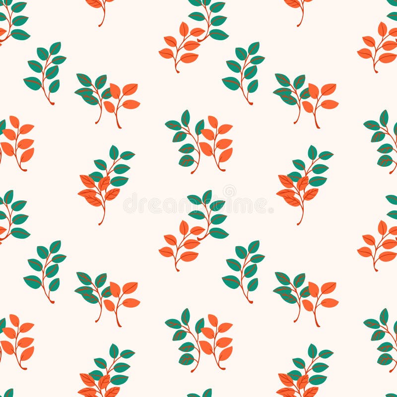 Minimalistic Simple Creative Tiny Branches Leaves Seamless Pattern ...