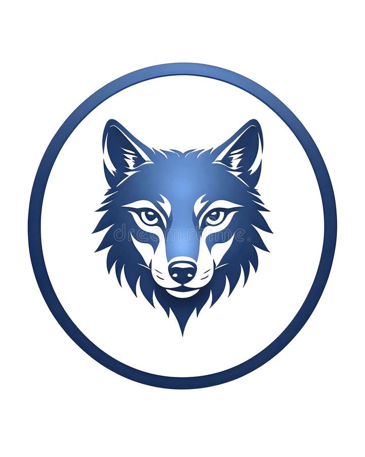 Minimalistic Simple Logo of Blue and Grey Wolf for Company Emblem Stock ...