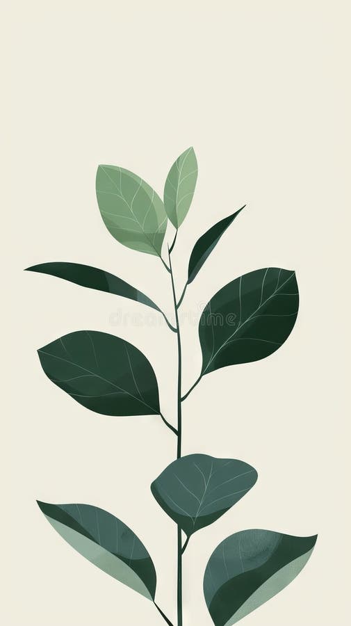 Minimalistic Simple Plant Design Stock Illustration - Illustration of ...