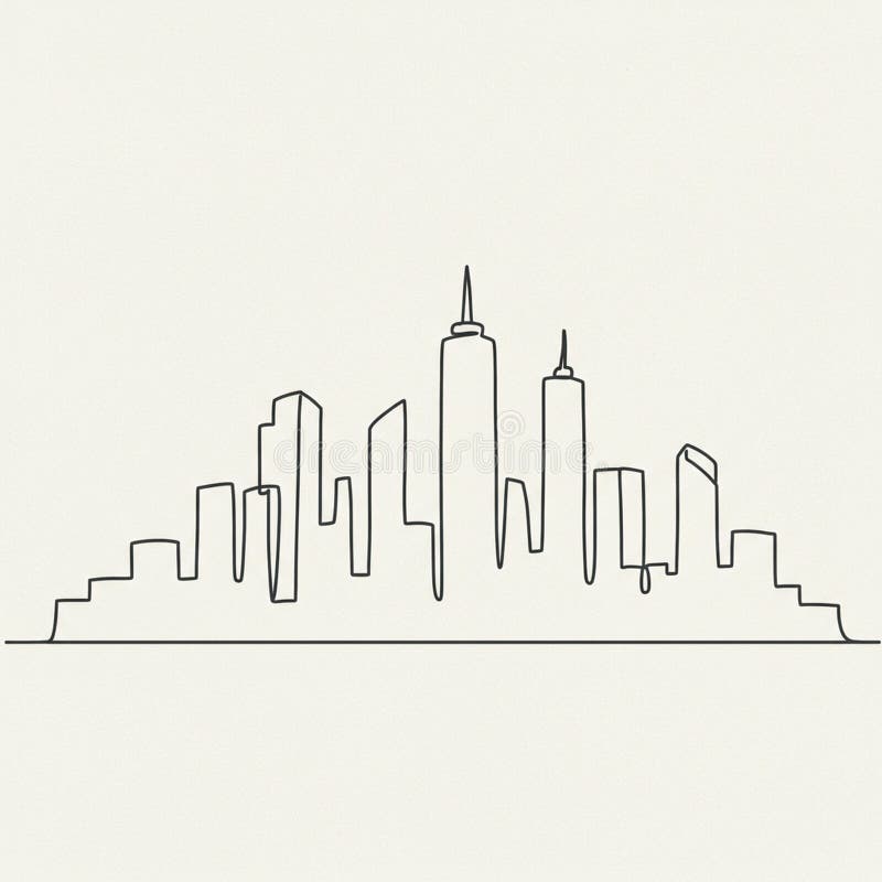 Skyline Single Line Art Stock Illustrations – 4,707 Skyline Single Line ...