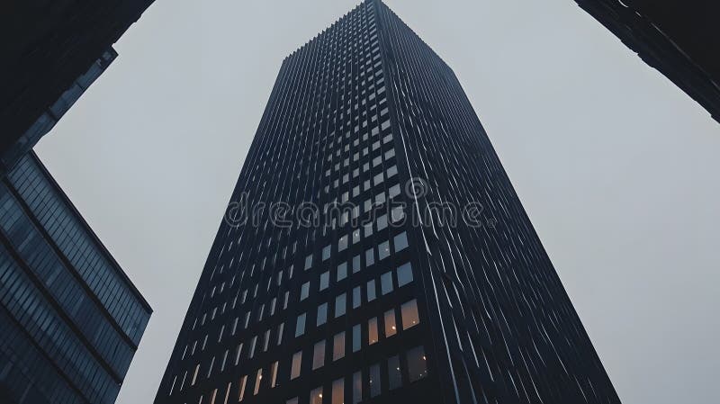 Minimalistic Skyscraper with Geometric Metallic Facade Stock Photo ...