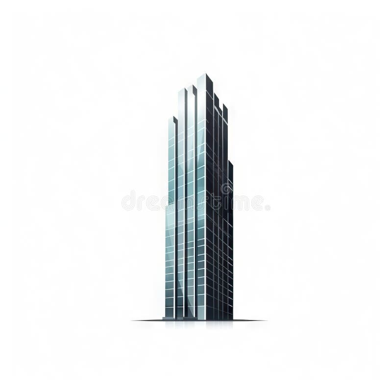 Minimalistic Skyscraper on White Background - Modern Design. Generative ...