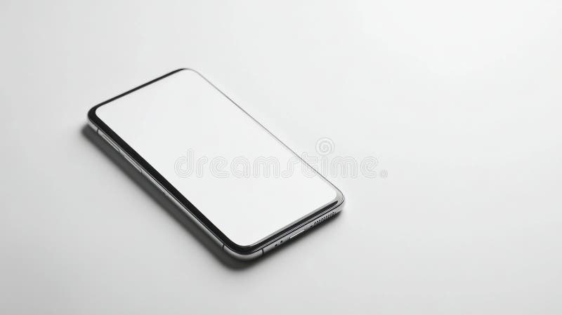 Minimalistic Smartphone on White Background with Blank Screen for ...