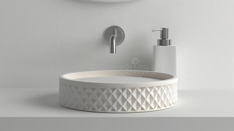 A Minimalistic Soap Dish with a Subtle Embossed Triangle Pattern Stock ...