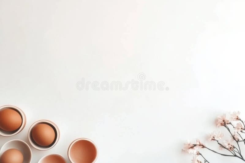 Minimalistic Spring Theme with Eggs and Cherry Blossoms for Decor ...