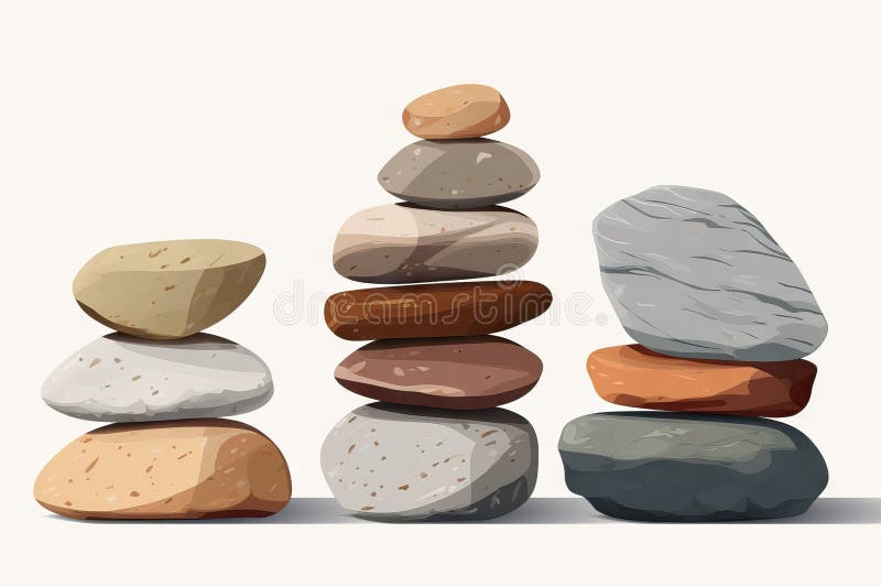 Minimalistic Stack of Stones AI Generated Stock Illustration ...