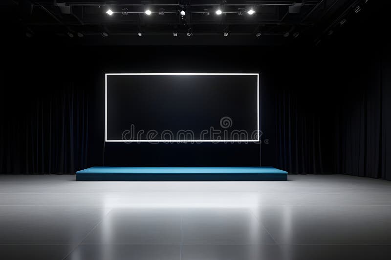 Empty Stage Design Blank Screen System for Graphic System Stock ...