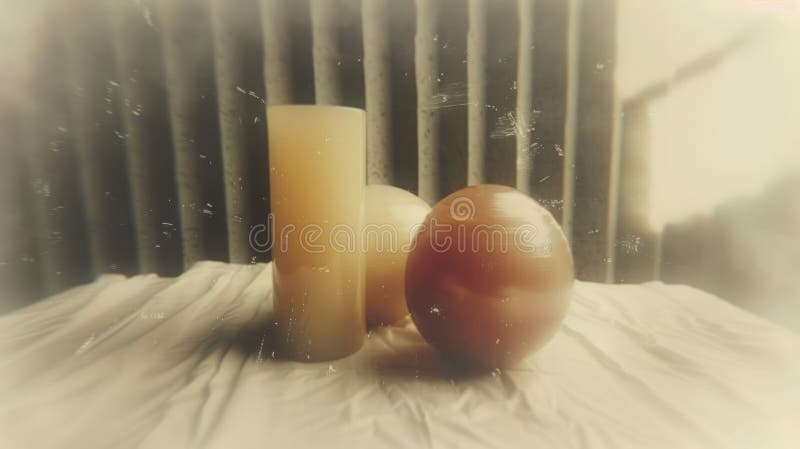 A Minimalistic Still Life Featuring a Candle and Two Spherical Objects ... A Minimalistic Still Life Featuring a Candle and Two Spherical Objects ...