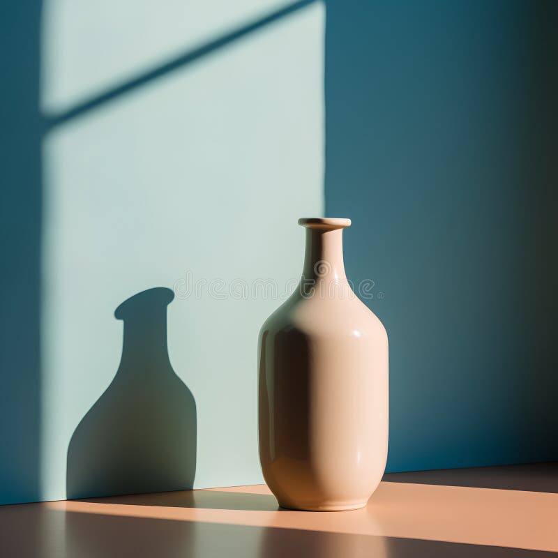 Minimalistic Still Life with Two Ceramic Vases. 3D Render Stock ...