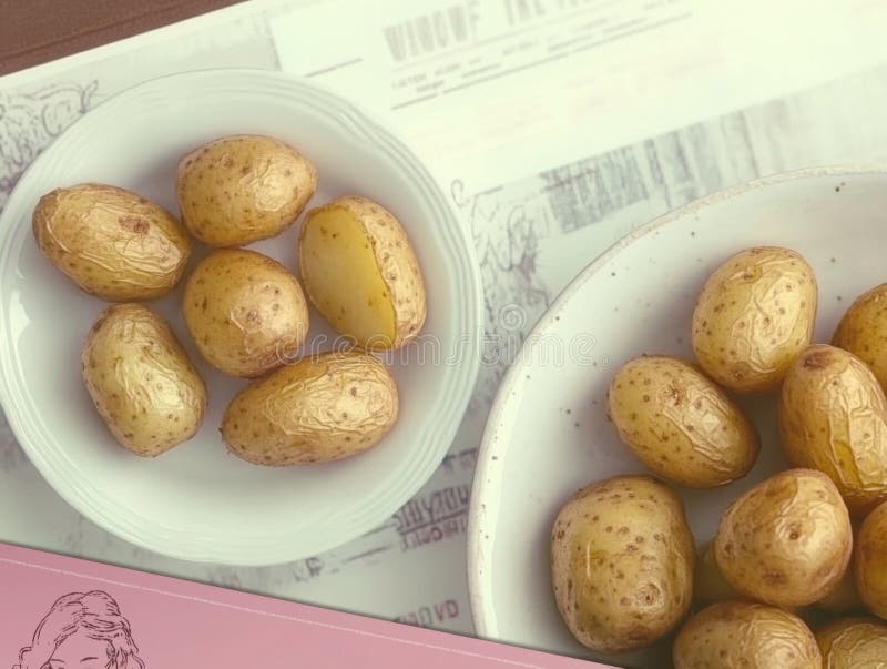 Minimalistic Still Life of Warm Potatoes on Plates Stock Photo - Image ...