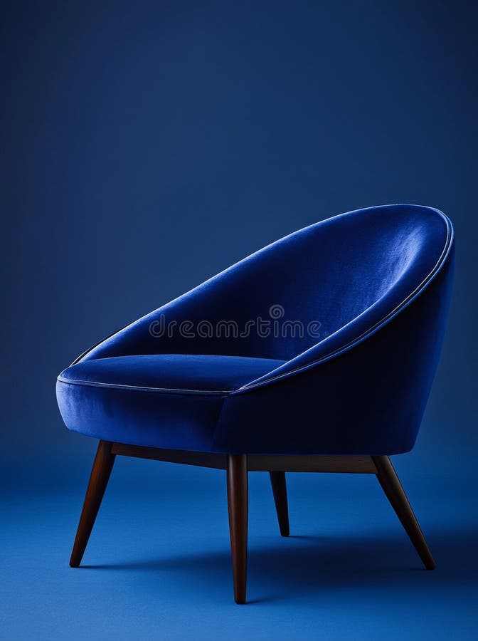 In a Minimalistic Studio Setting, a Modern Blue Chair is Photographed ...