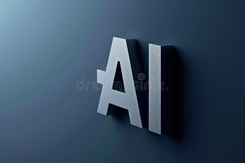 Minimalistic Style AI Letters Sign. Generative AI Stock Illustration ...