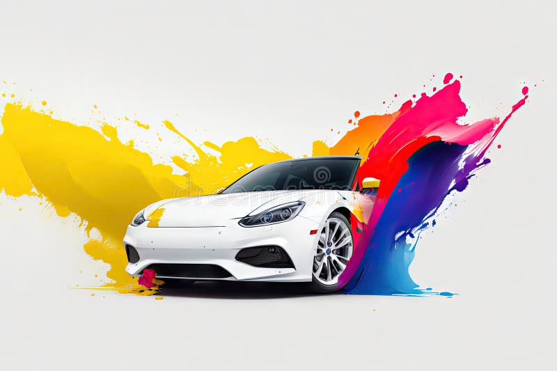 Minimalistic Style Car Painting Service Abstract. Ai Generative Stock ...