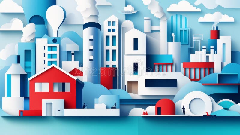 In a Minimalistic Style, the Map Highlights Geometric Forms and Open ...