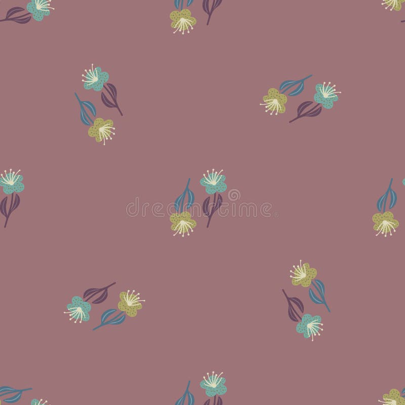 Minimalistic Style Pale Seamless Pattern with Hand Drawn Flower ...