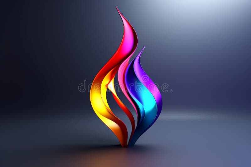 Minimalistic Style, Purple Flame Symbol. Minimalist Abstract Fire ...