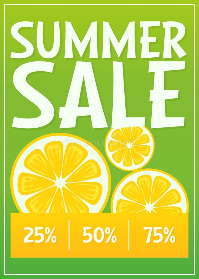 Minimalistic Summer Sale Flyer Design Flat Vector Illustration Stock ...