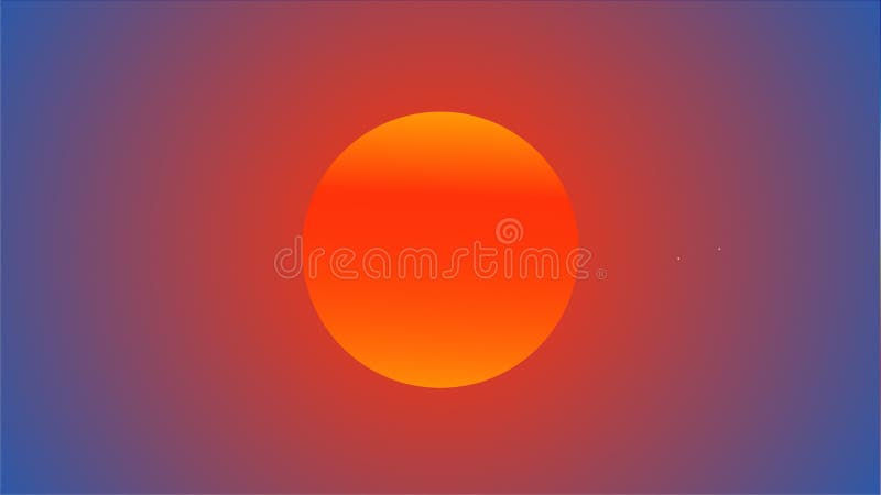 Minimalistic Sunset Gradient with Large Orange Sun and Blue-Red ...