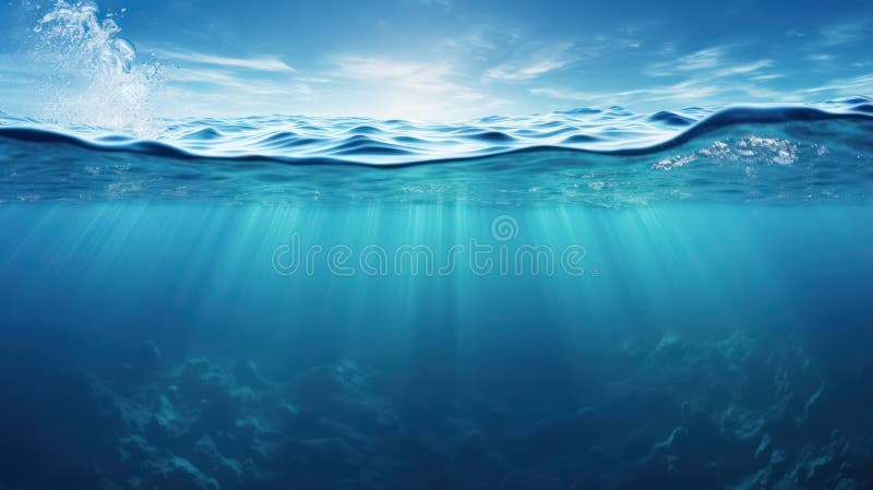 Minimalistic Superb Clean Image of Deep Blue Sea AI Generated Stock ...