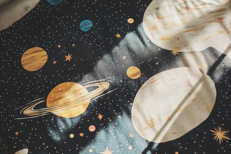 Minimalistic Surreal Planetary Scene with Stars Highlighting Outer ...