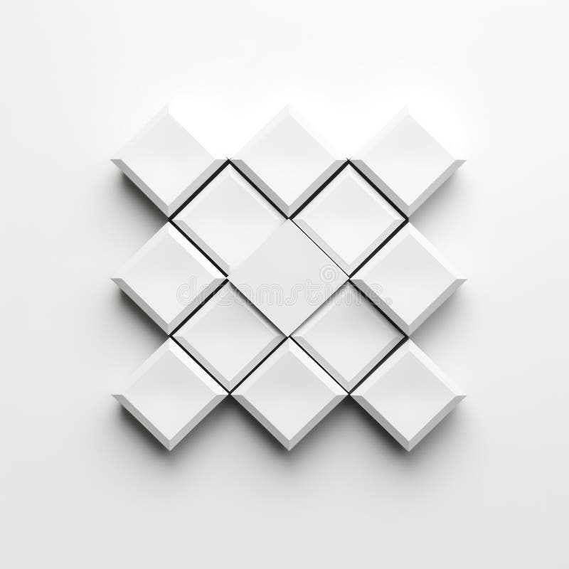Minimalistic Symmetry: Abstract White Cubes with 3d Rendered Pattern ...