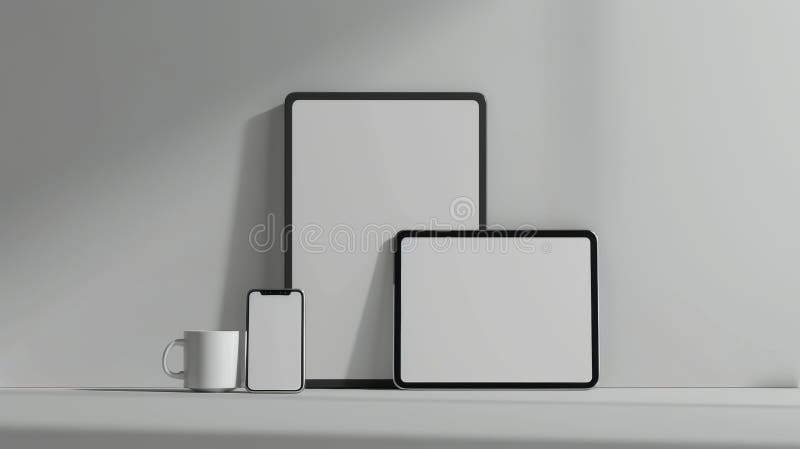 Minimalistic Tablet and Smartphone Mockup on Elegant Background for ...