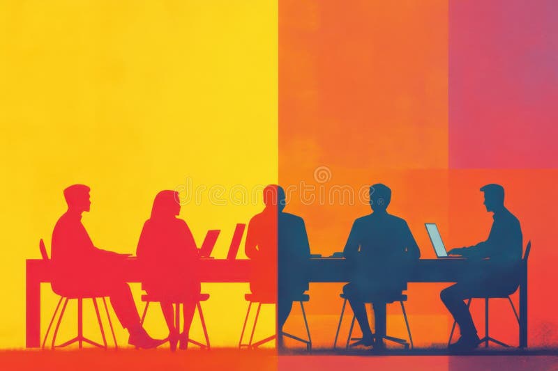 Minimalistic Team Collaboration Concept in a Vibrant Abstract Setting ...